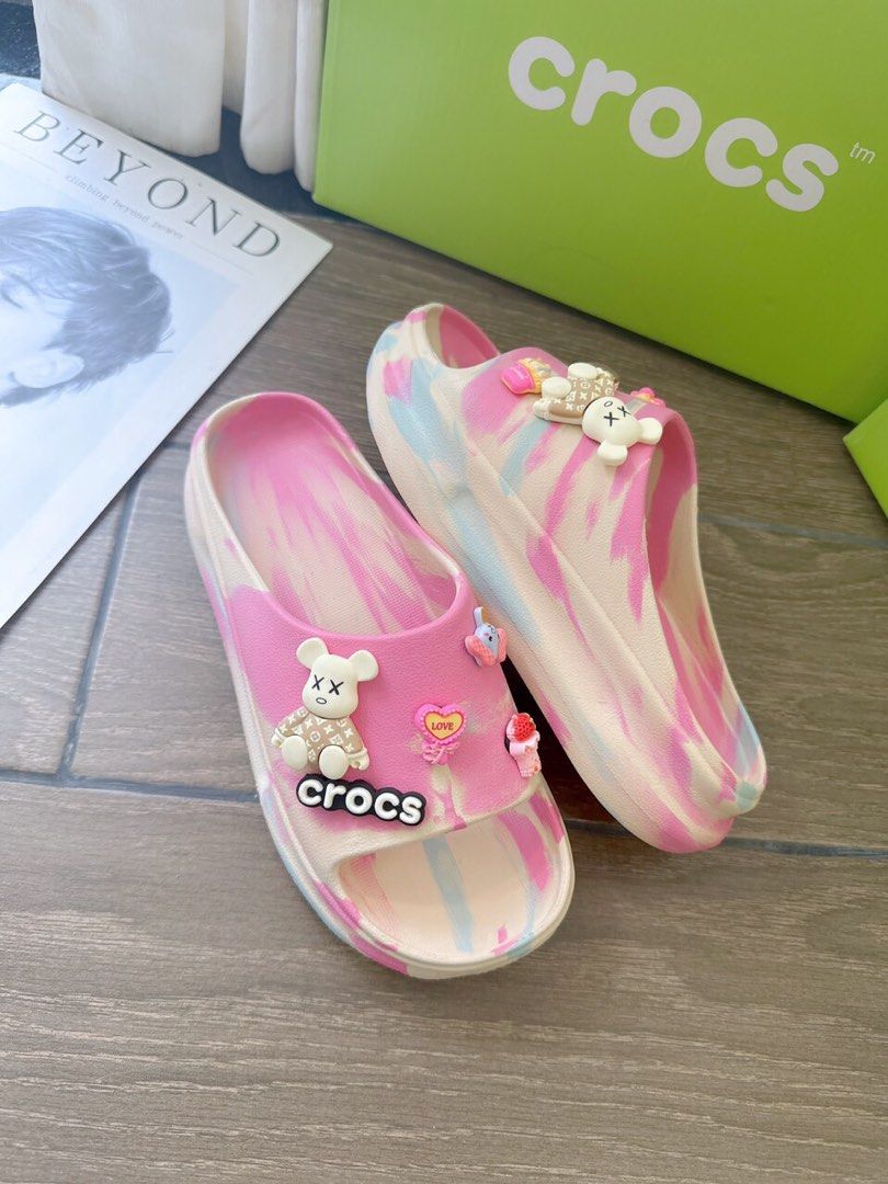 Crocs with Jibbitz and Box inclusion, Women's Fashion, Footwear, Flats ...