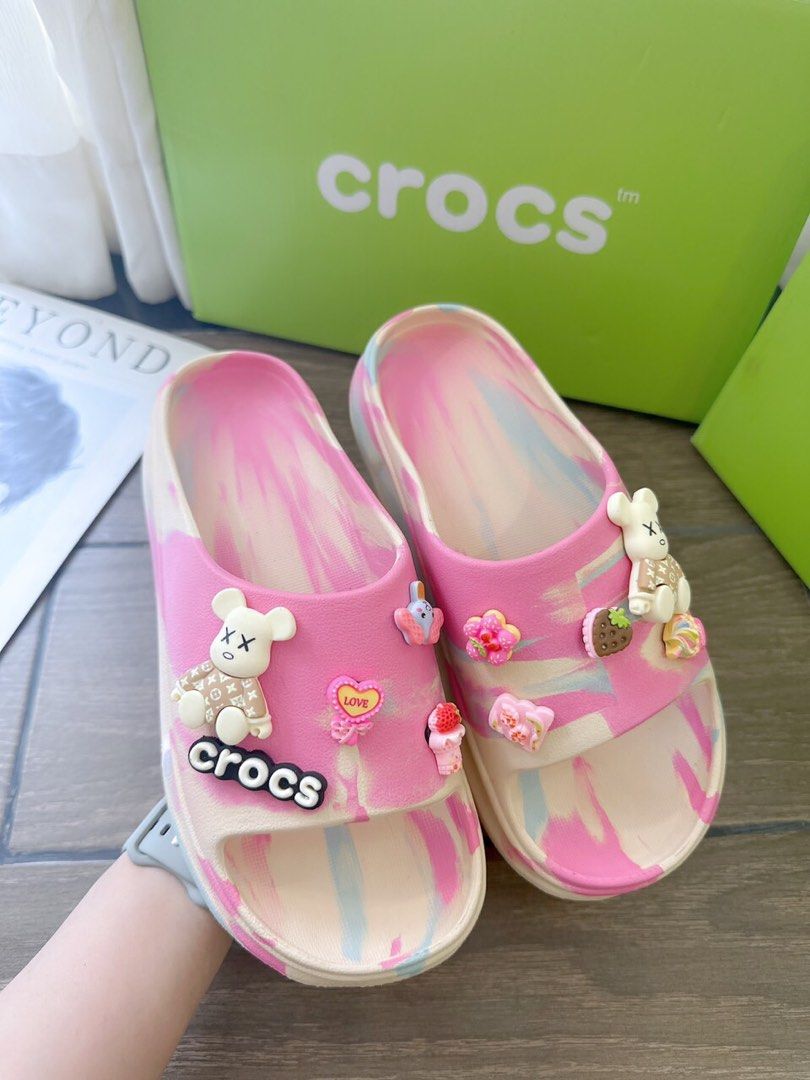 Crocs with Jibbitz and Box inclusion, Women's Fashion, Footwear, Flats ...