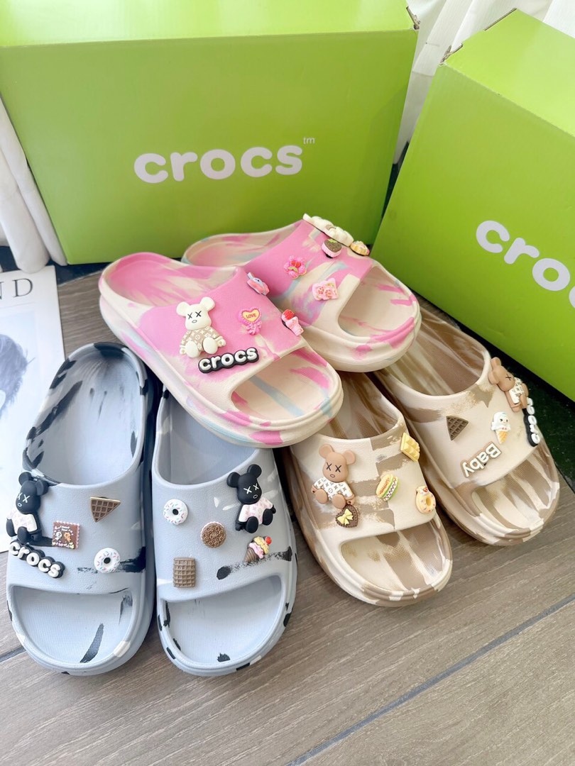 Crocs with Jibbitz and Box inclusion, Women's Fashion, Footwear, Flats ...