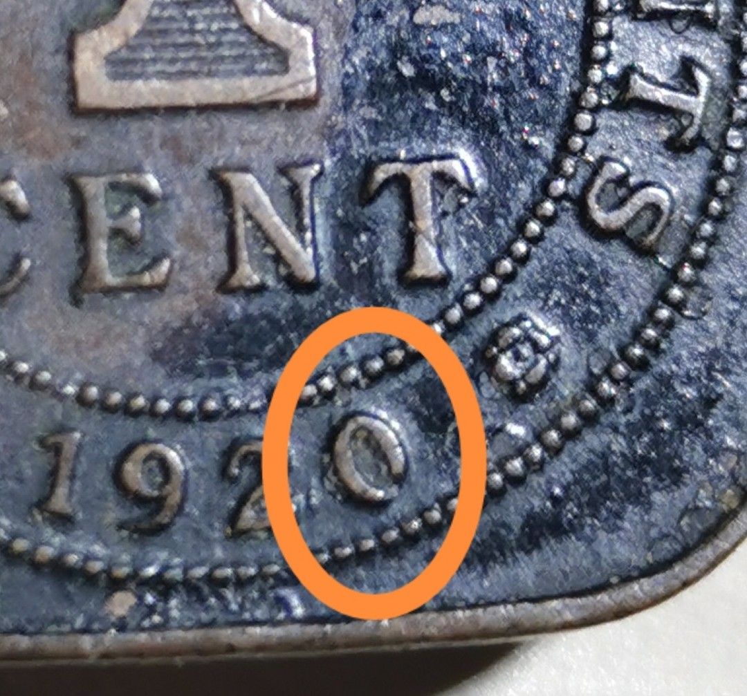 D13: Error Broken 'O' 1920 Straits Settlements 1 Cent Coin, Hobbies ...