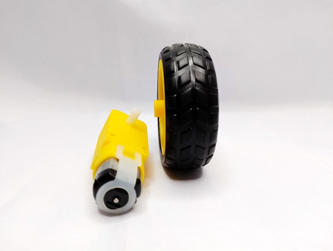 DC GEARBOX MOTOR TT MOTOR TIRE WHEEL DC 3-6V DUAL SHAFT GEARED, 1:48 ...