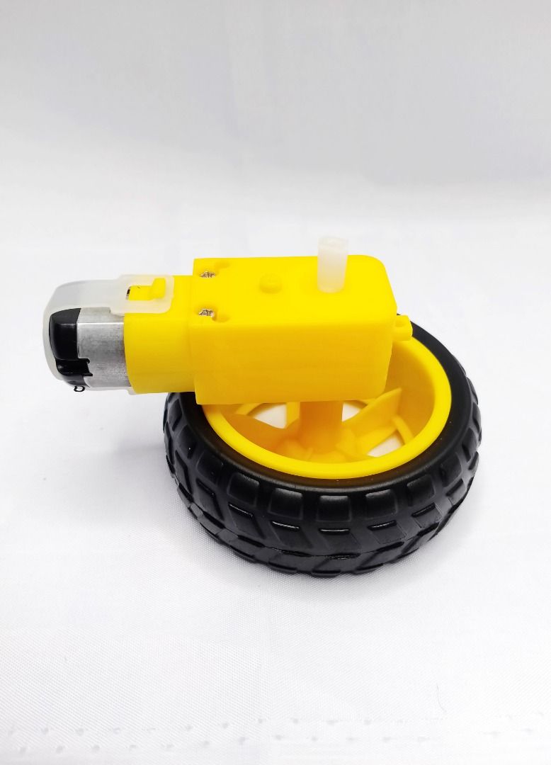 DC GEARBOX MOTOR TT MOTOR TIRE WHEEL DC 3-6V DUAL SHAFT GEARED, 1:48 ...