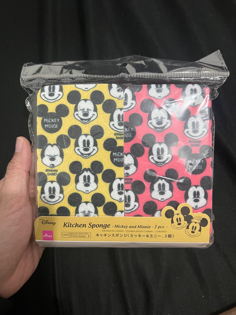 Disney Mickey Mouse Sponge Set of 2 Daiso, Furniture & Home Living ...