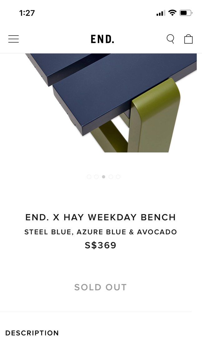 END x HAY weekend bench, Furniture & Home Living, Furniture, Chairs on ...