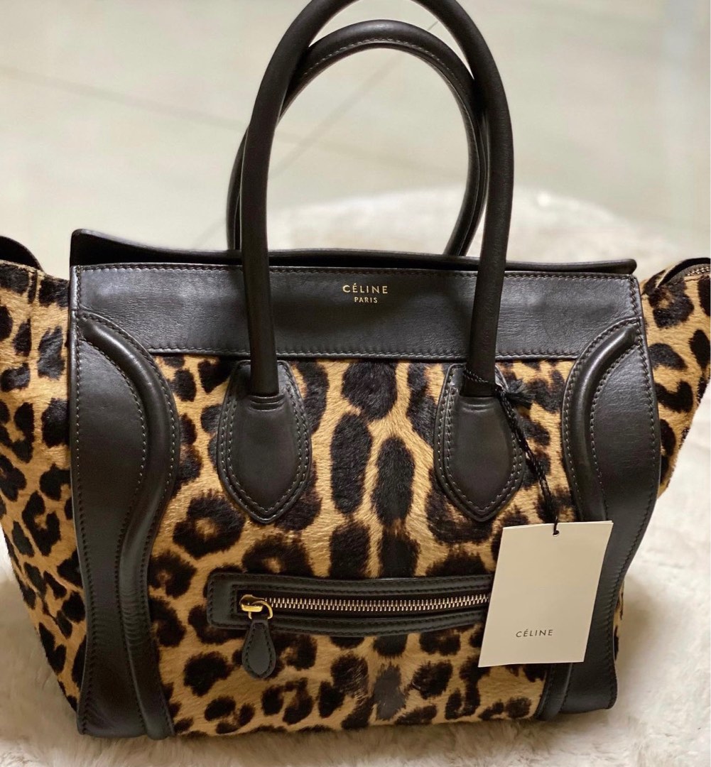 FASTBREAK Authentic Celine Leopard Mini Luggage Limited Edition Hand ...