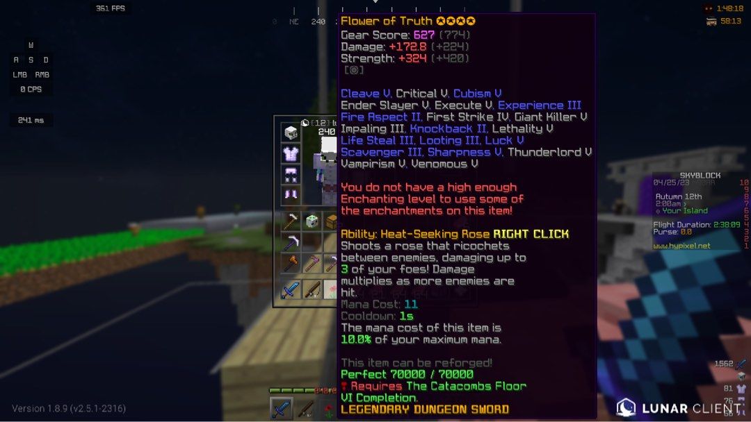 Flower of truth and t11 snow minion combo (Minecraft Hypixel skyblock ...