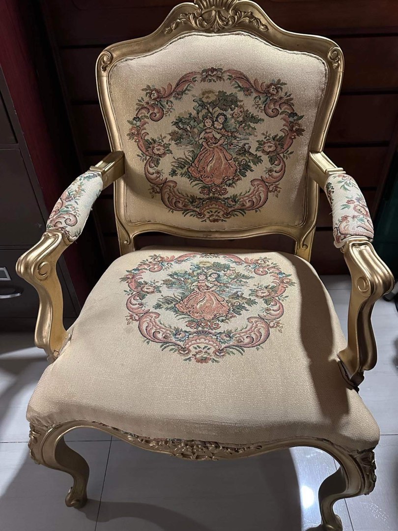 FRENCH GOLDEN PAINTED SEATS AND TABLE, 20k NEGO RUSH, Furniture & Home ...