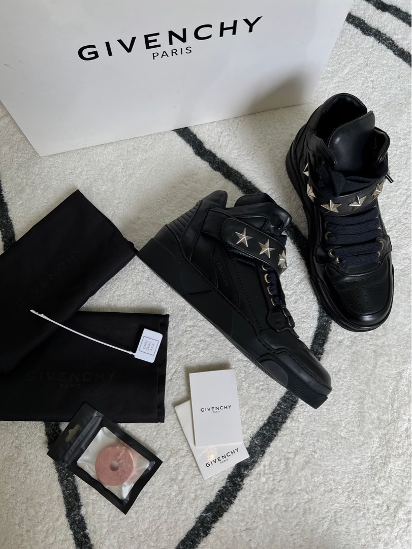 GIVENCHY Star Embellished Moto High Tops in Black GENDER NEUTRAL ...
