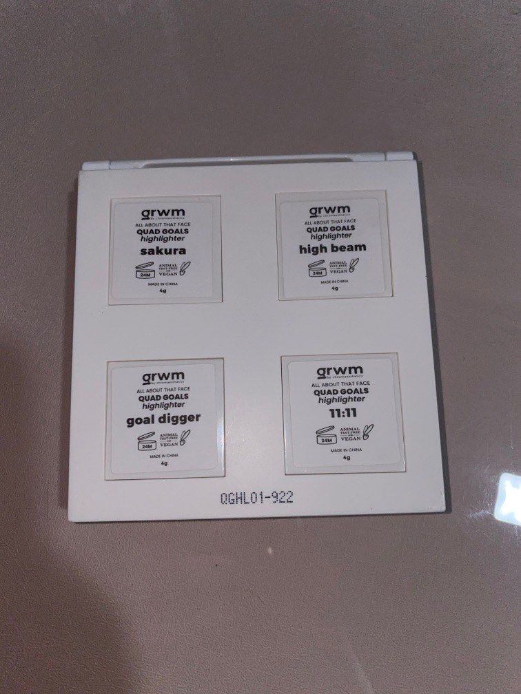 GRWM Quad Goals Face Palette Highlighter, Beauty & Personal Care, Face ...