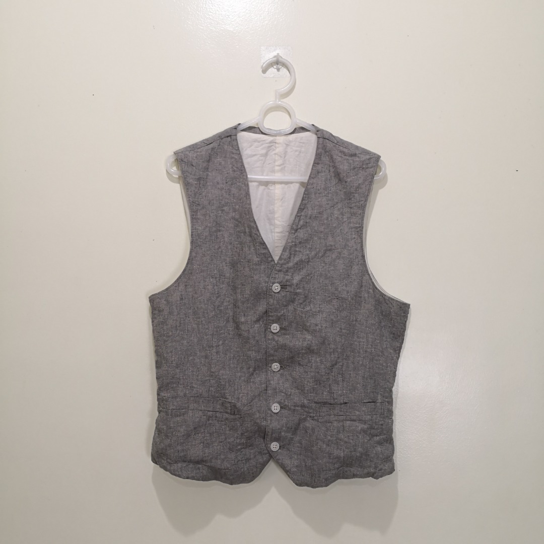 H25 - Muji Linen-blend Vest - Selling Low on Carousell