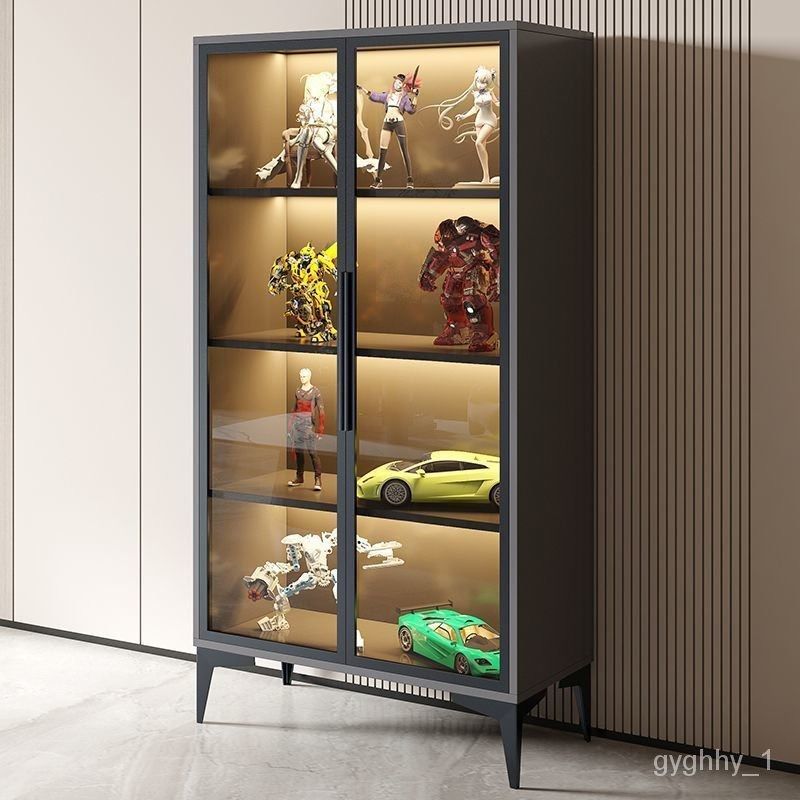 Hand-Made Display Cabinet Light Luxury Glass Door Lego Model Toy Garage ...