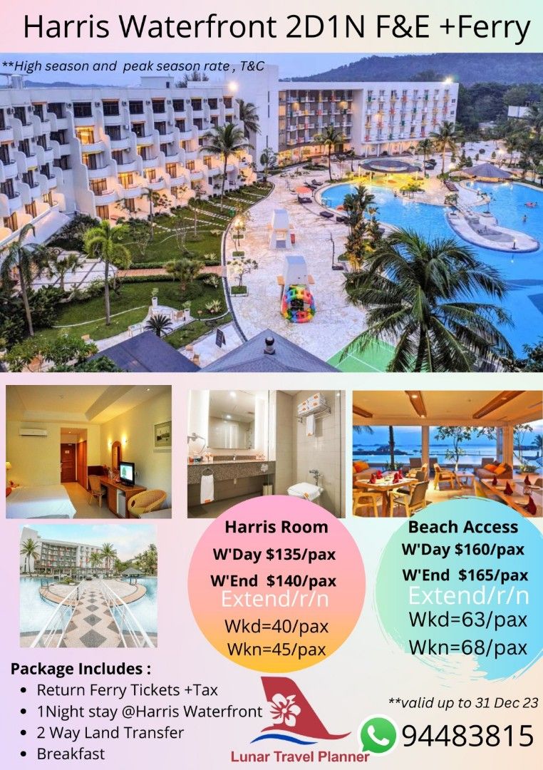 Harris Hotel chains 2D1N +Return Ferry &Tax, Tickets & Vouchers, Local ...