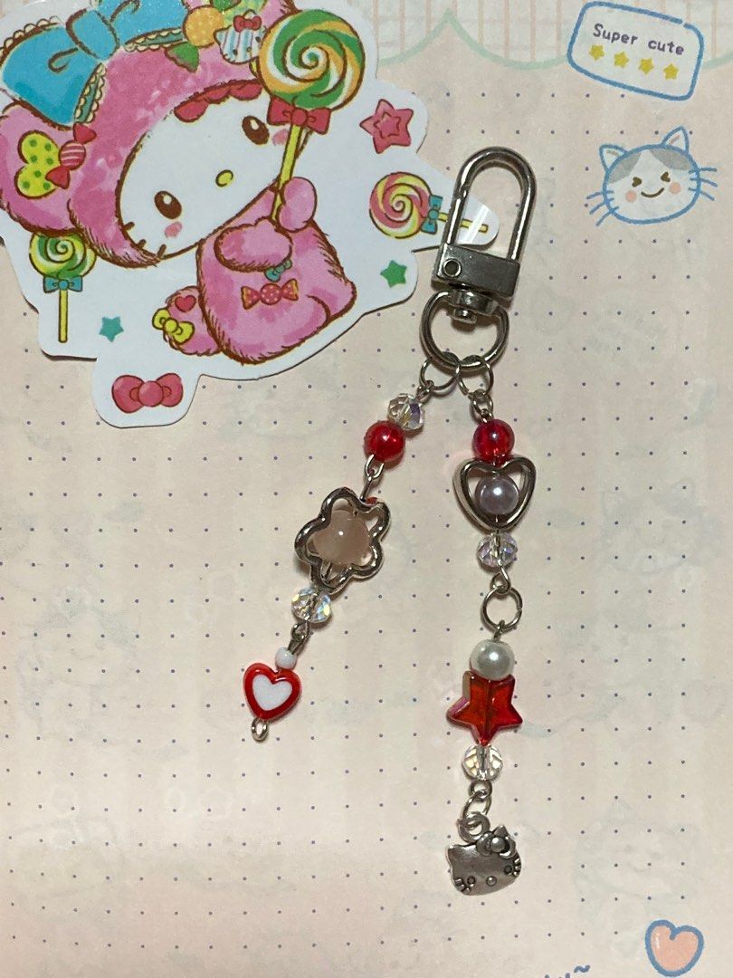 hello kitty sanrio beaded keychain, Hobbies & Toys, Stationery & Craft ...