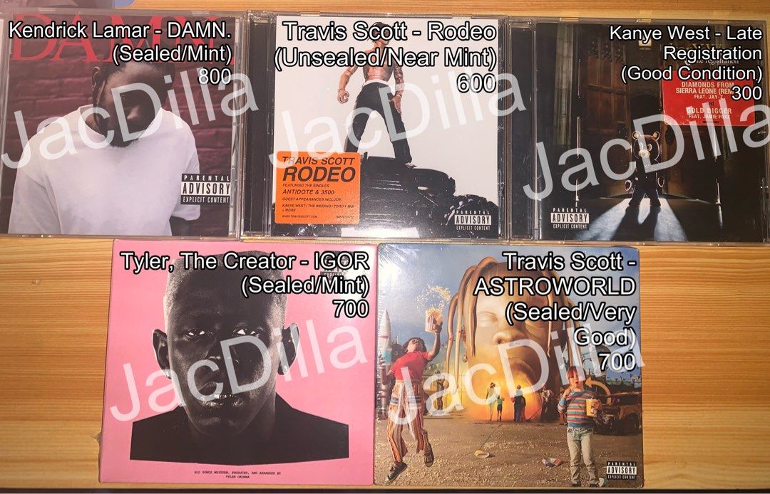 HIPHOP CDS KENDRICK LAMAR TRAVIS SCOTT KANYE WEST TYLER THE CREATOR on ...