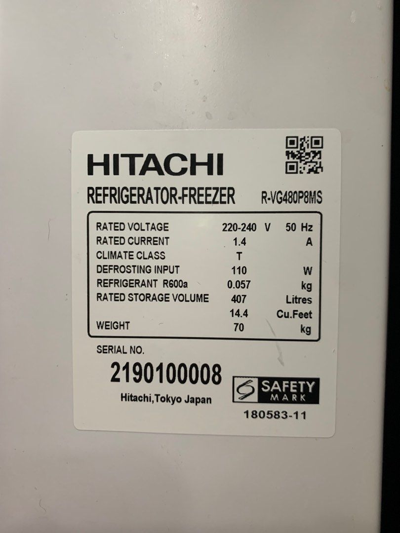 Hitachi fridge & freezer $400, TV & Home Appliances, Kitchen Appliances ...
