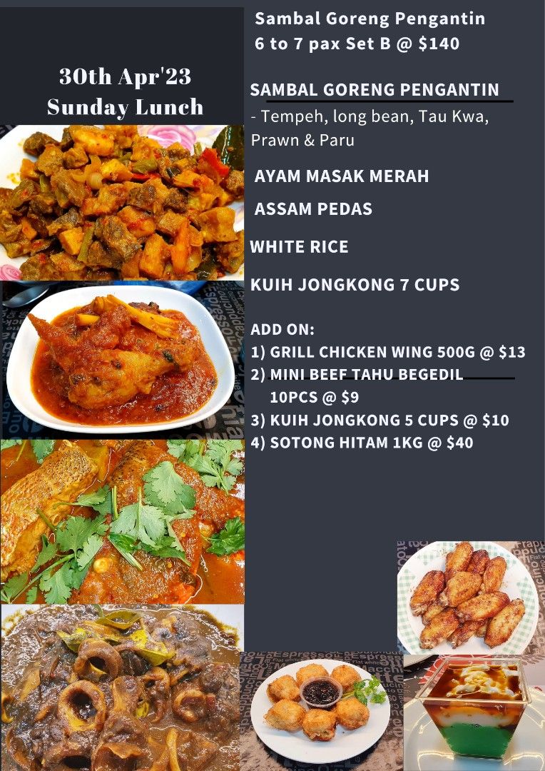 Home based Muslim owned food, Sambal Goreng Pengantin Family Lunch set ...