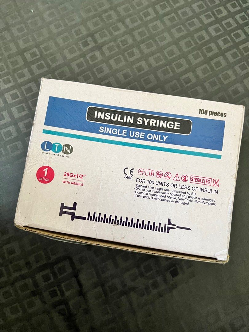 INSULIN SYRINGE 1ml/cc, Health & Nutrition, Medical Supplies & Tools on ...
