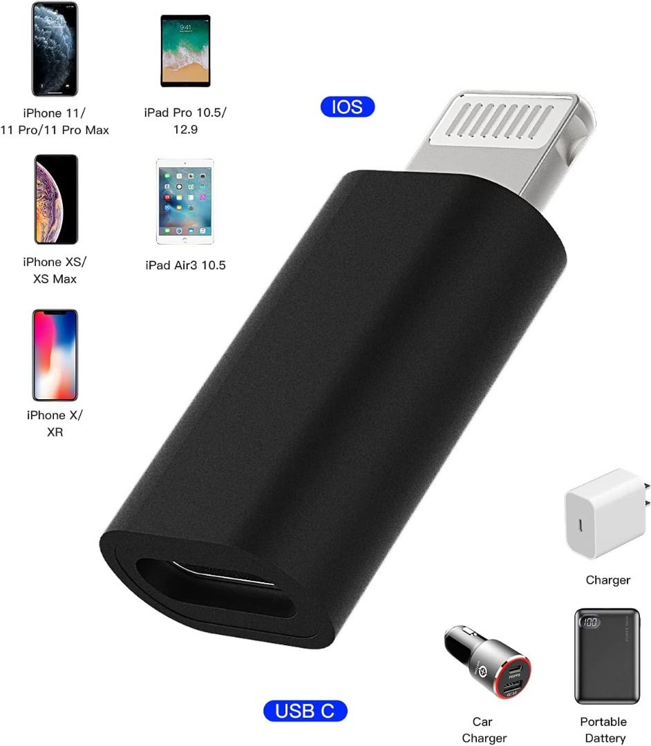 iphone Lightning to Type-C Plug adaptor (USB-C female to IP. lightning ...