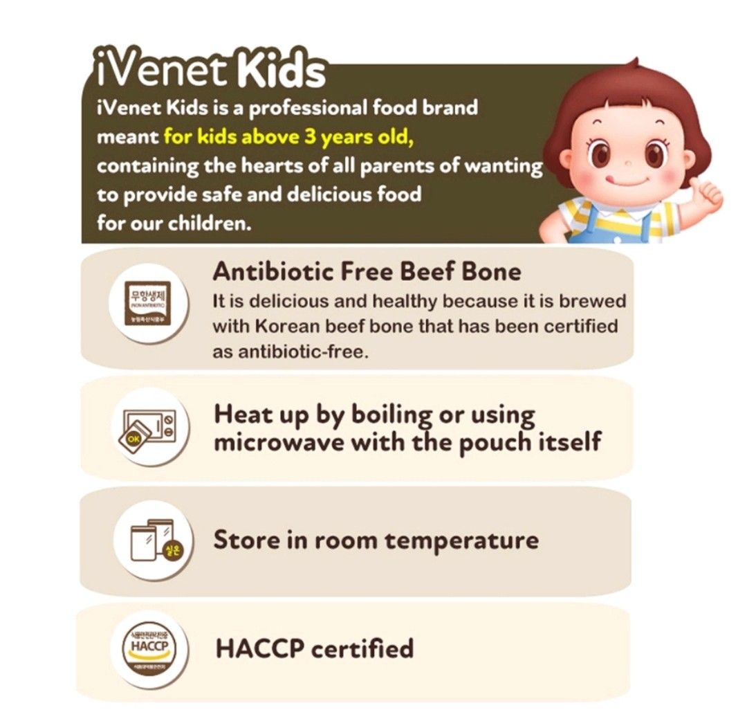 Ivenet kids - korean beef bone broth (antibiotics free), Babies & Kids ...