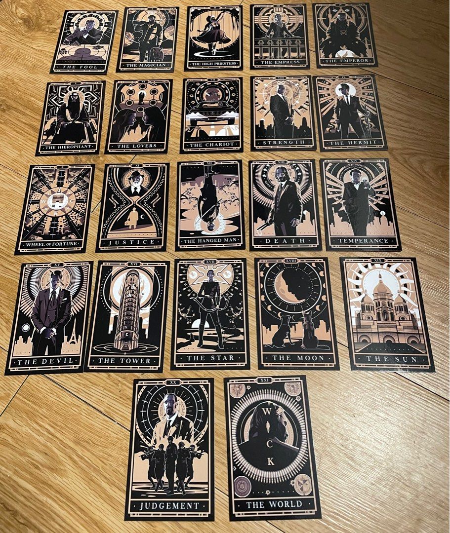 John Wick Tarot Major Arcana Deck 殺神John Wick 電影周邊 大秘儀 原版塔羅牌22張+1張隱藏特典卡 ...