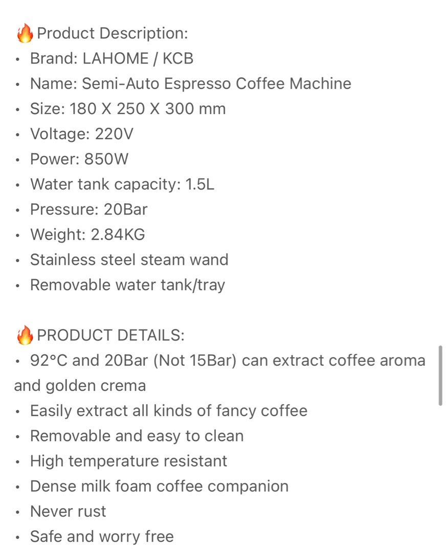 KCB Espresso Machine, TV & Home Appliances, Kitchen Appliances, Coffee ...
