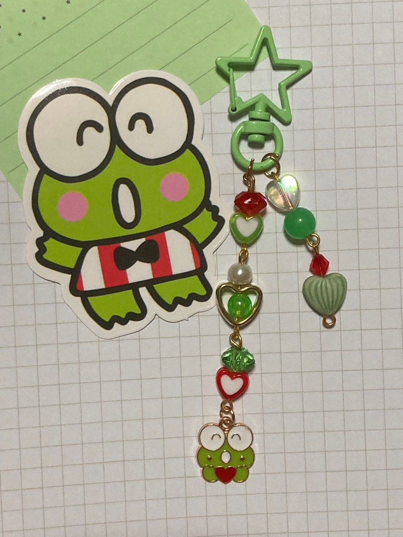 keroppi sanrio beaded keychain, Hobbies & Toys, Stationery & Craft ...