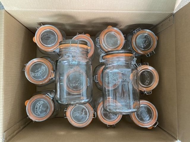 Kilner Large Glass Storage Jars 14No. 1.5L Square with Flip top ...