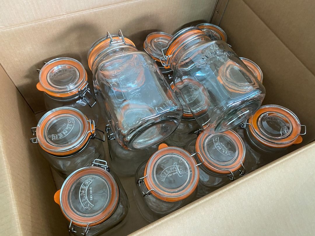 Kilner Large Glass Storage Jars 14No. 1.5L Square with Flip top ...