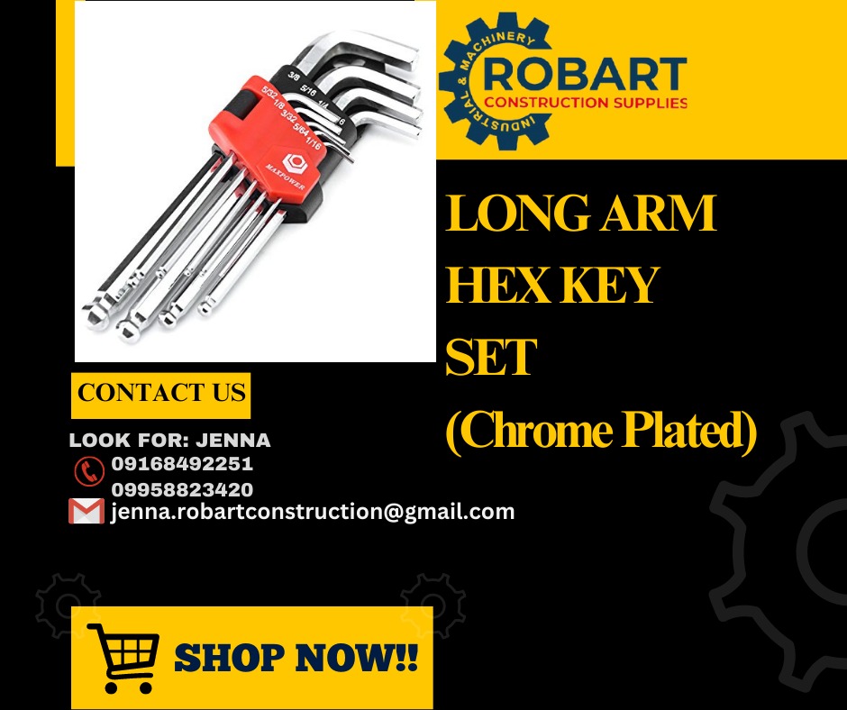 LONG ARM HEX KEY SET (Chrome Plated), Commercial & Industrial ...