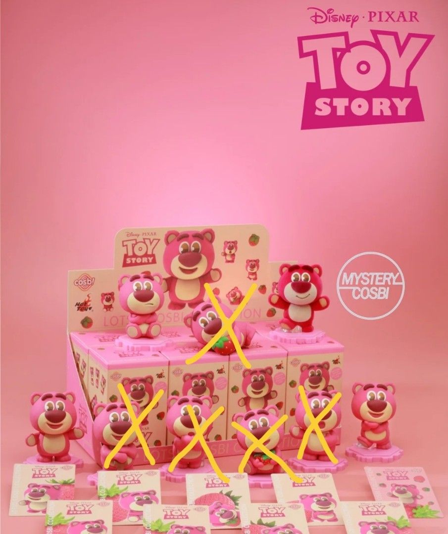 Lotso with strawberries cosbi popmart toy story figure, Hobbies & Toys ...