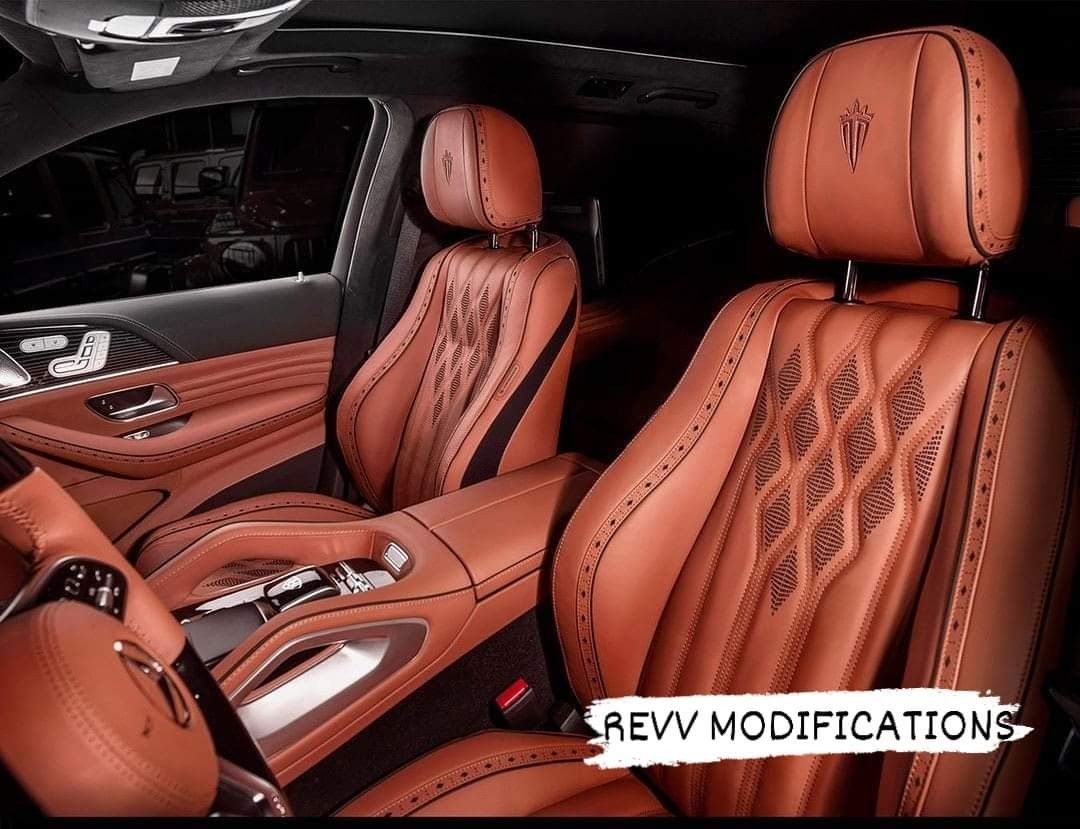 Maybach GLS reupholstered in plain and perforated leather, including ...