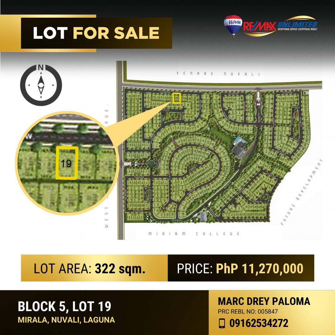 Mirala Lot Only in Nuvali, Calamba Laguna For Sale 322sqm, Property, For Sale, Lot on Carousell