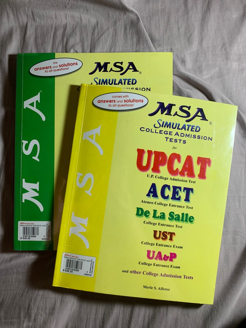 MSA Simulated College Admission Tests for UPCAT, ACET, DCAT, USTET, and ...