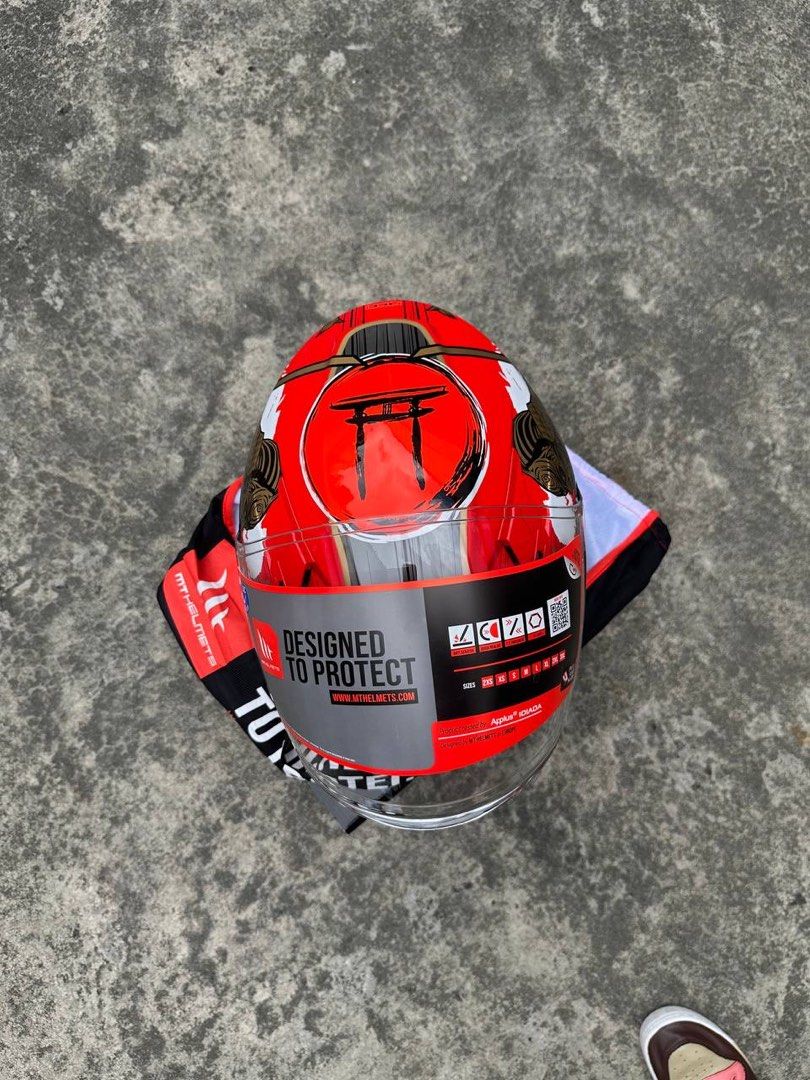 MT helmet BUSHIDO GLOSS RED, Motorcycles, Motorcycle Apparel on Carousell