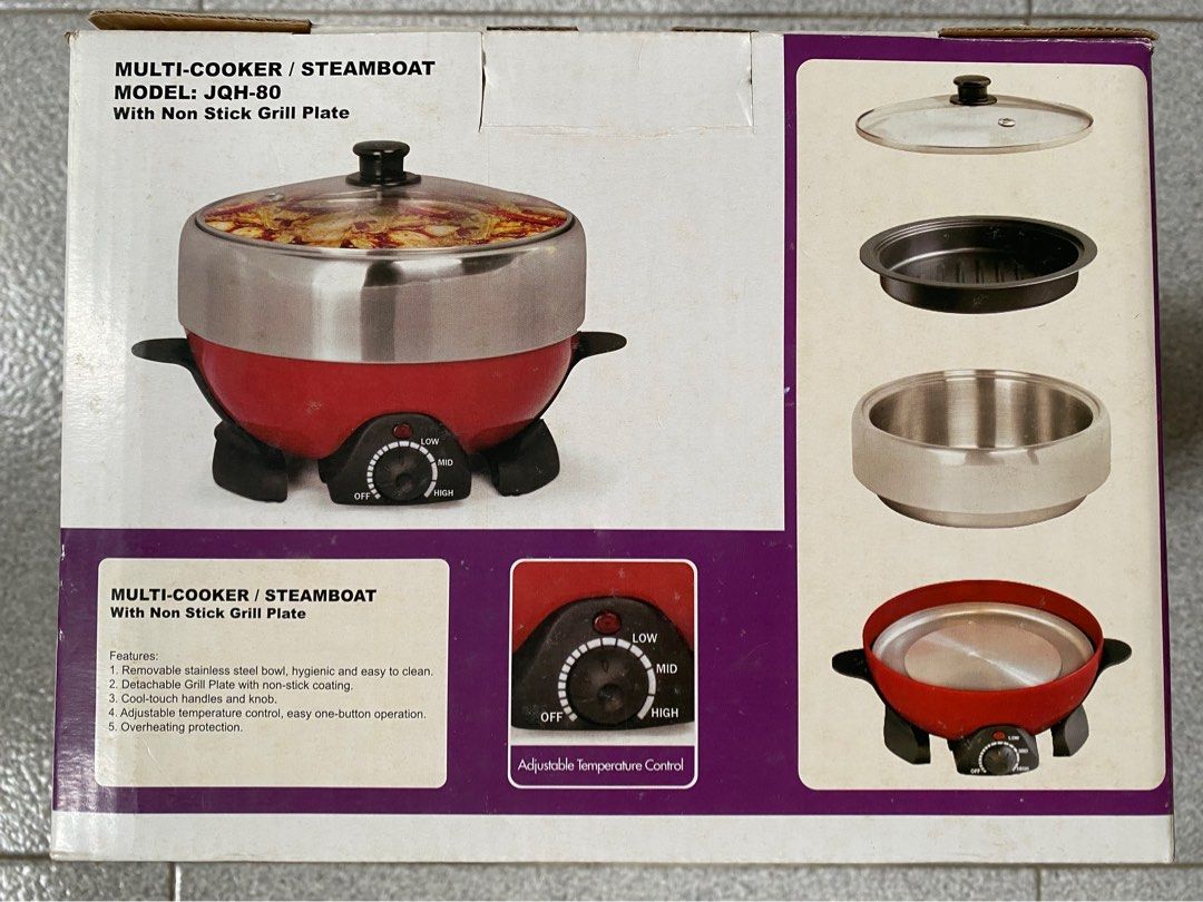 Multi cooker /steamboat with nonstick grill plate, TV & Home Appliances ...
