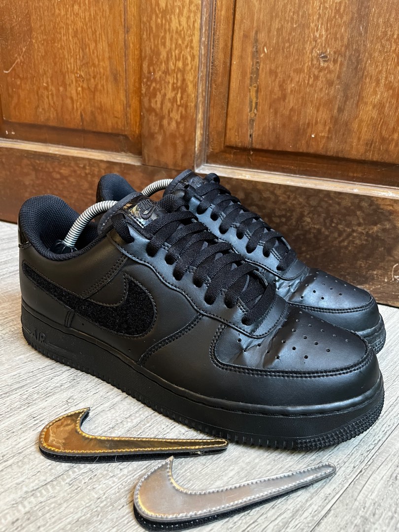 Nike Air Force 1 Removable Swoosh Size 10, Men's Fashion, Footwear ...
