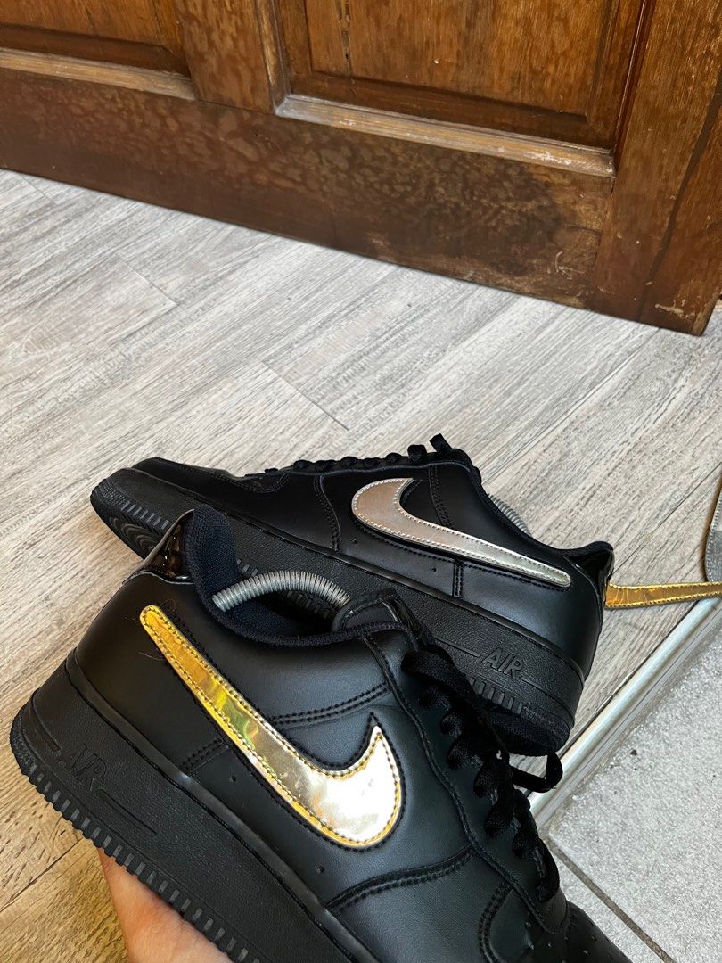 Nike Air Force 1 Removable Swoosh Size 10, Men's Fashion, Footwear ...