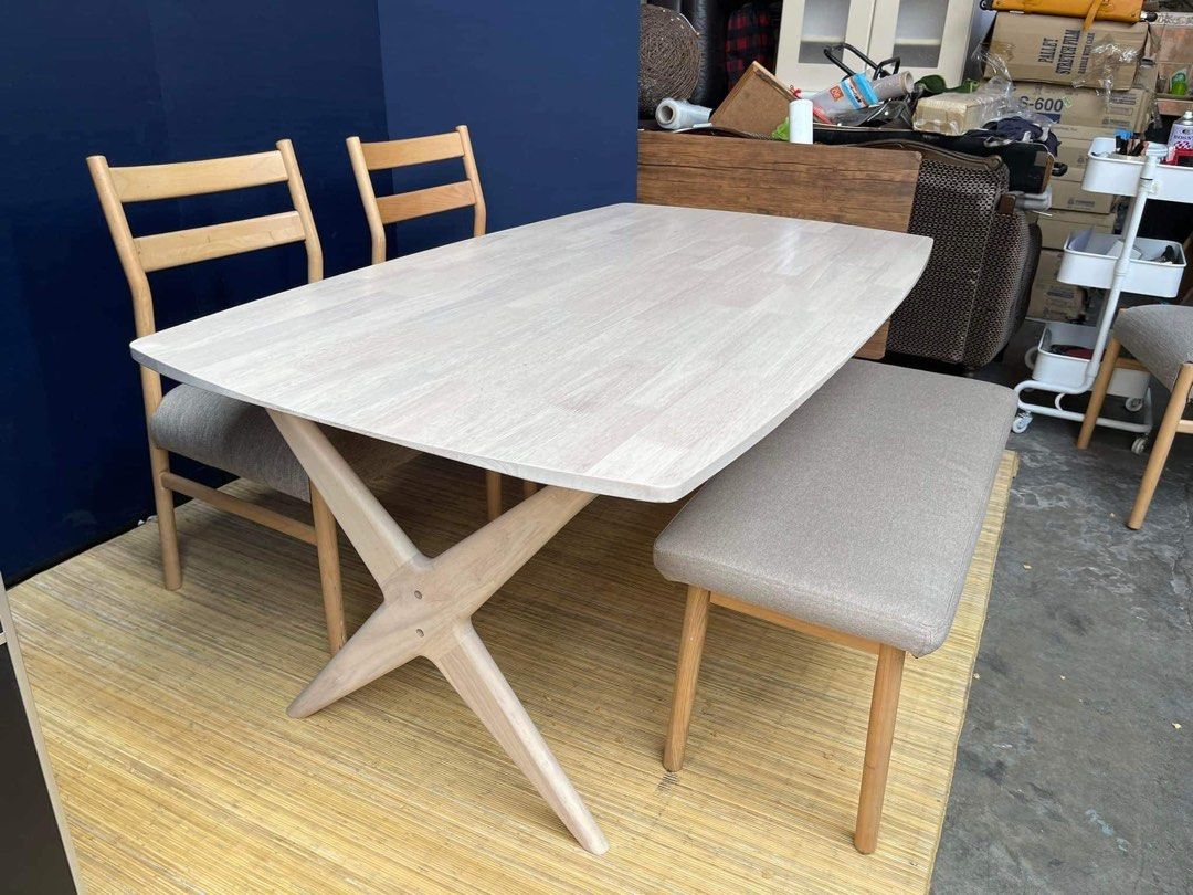 Nitori Bench & Chairs w/ Nitori Table, Furniture & Home Living ...