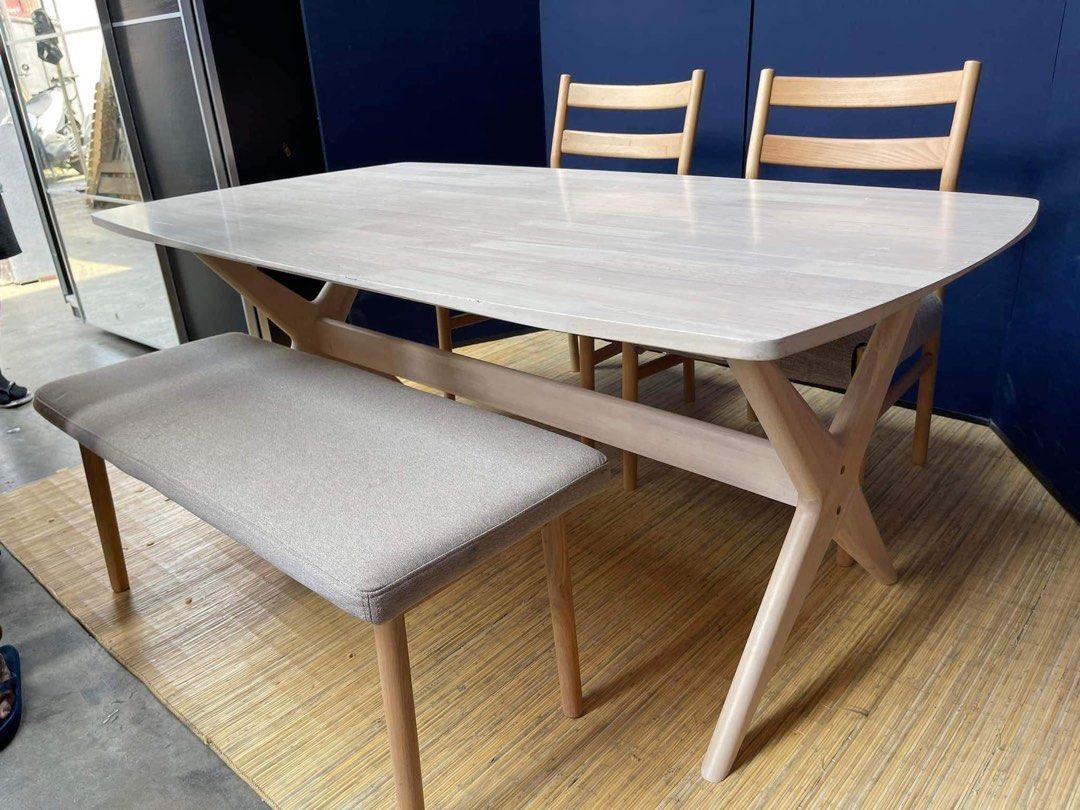 Nitori Bench & Chairs w/ Nitori Table, Furniture & Home Living ...