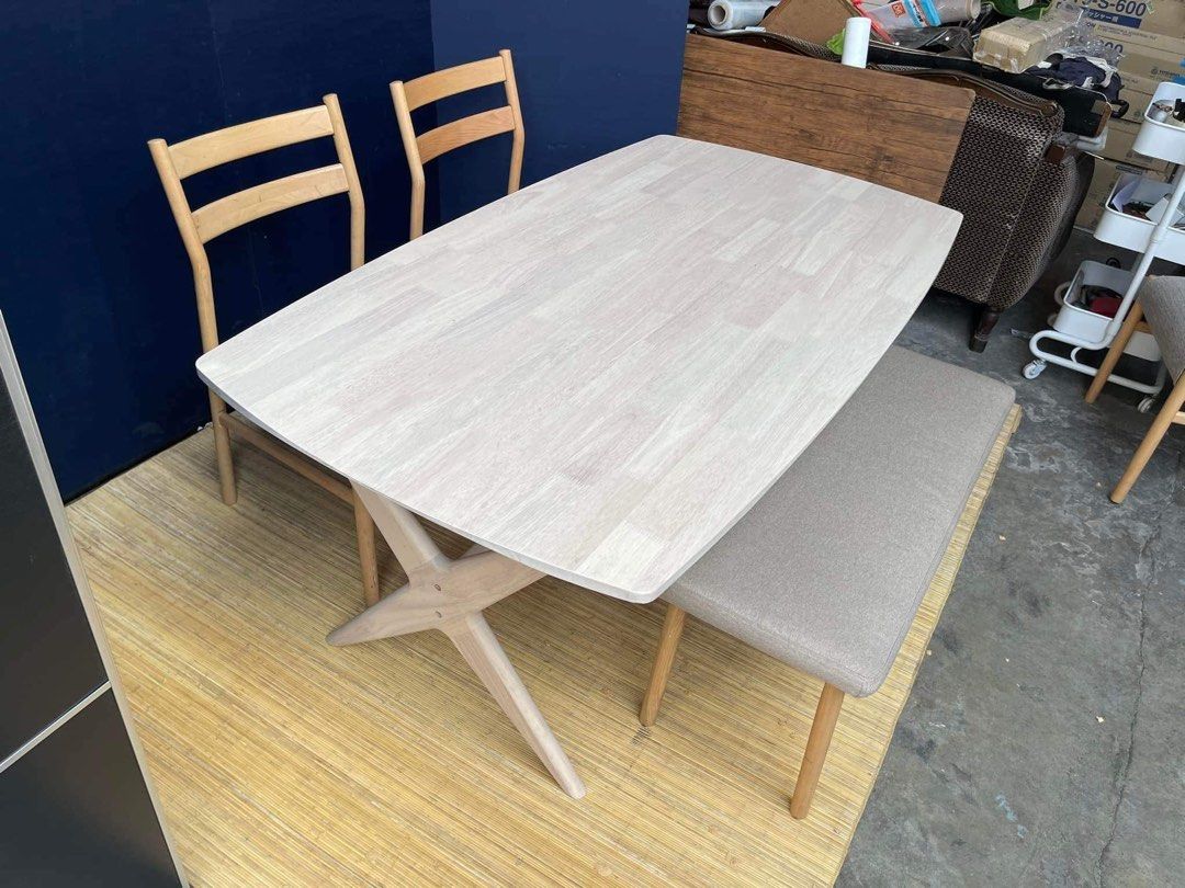 Nitori Bench & Chairs w/ Nitori Table, Furniture & Home Living ...