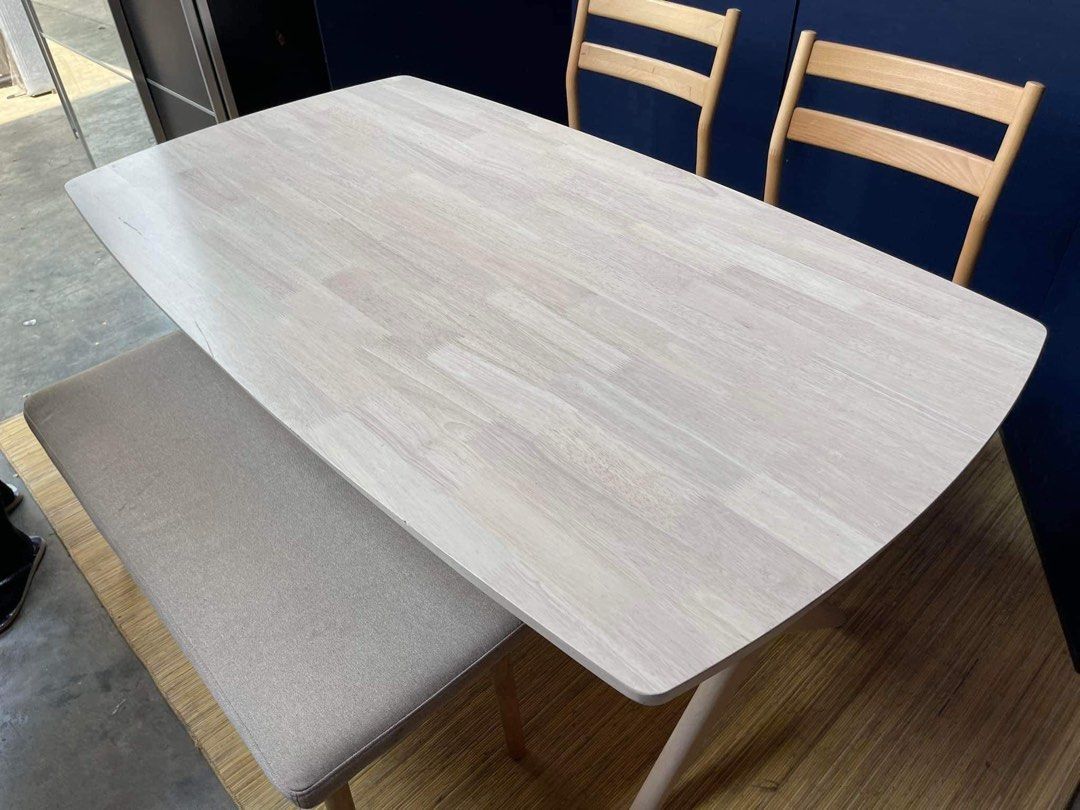 Nitori Bench & Chairs w/ Nitori Table on Carousell