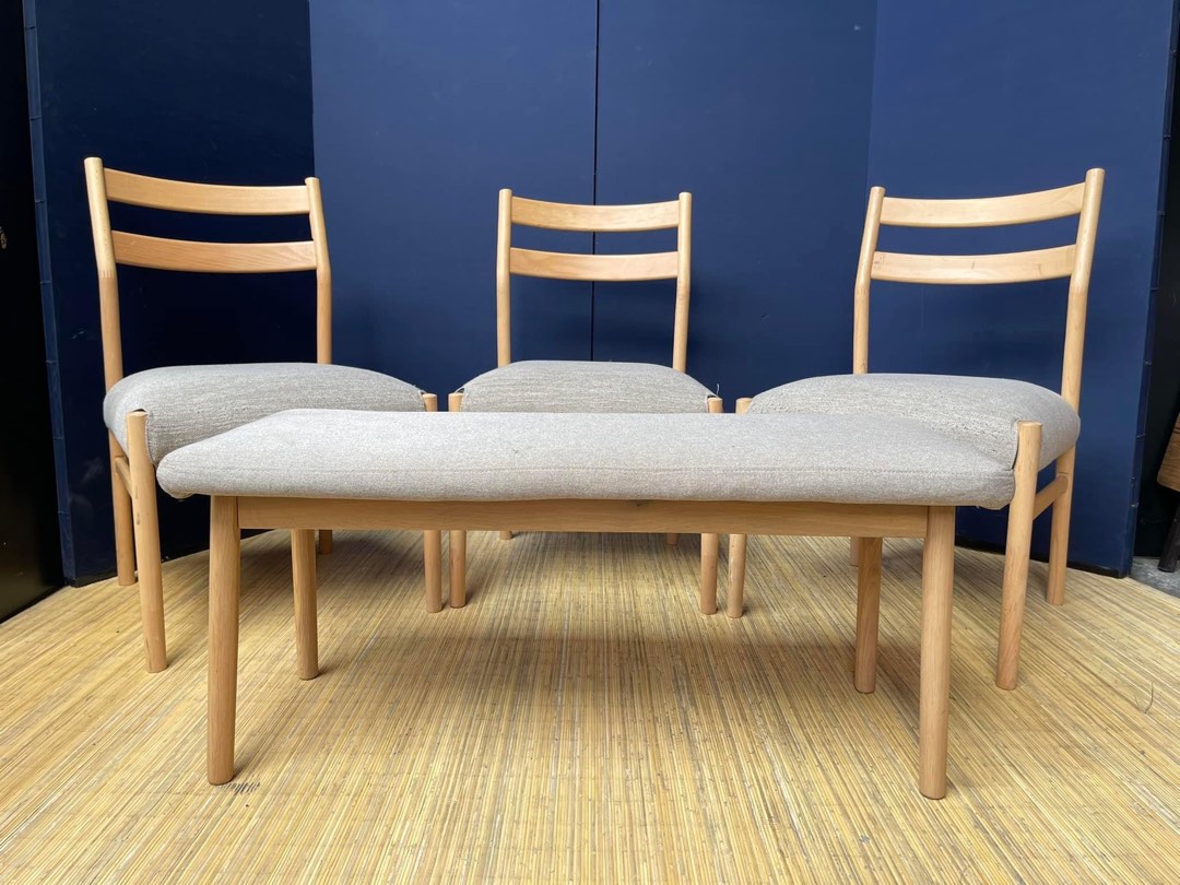Nitori bench and chairs set on Carousell