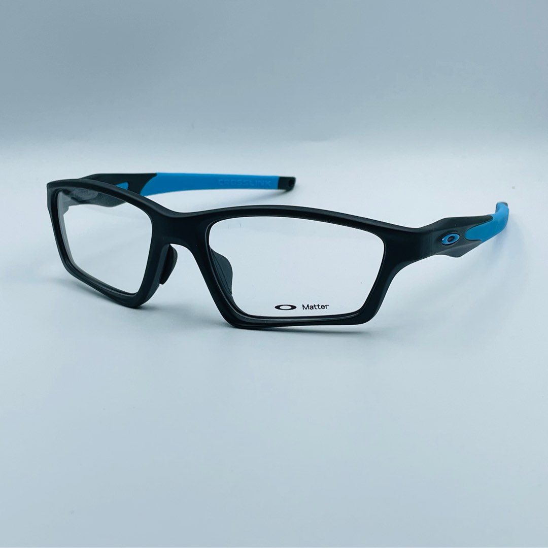 Oakley Crosslink Sweep (A) Satin Black Sky Blue 55, Men's Fashion ...