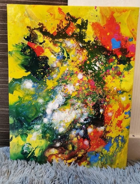 Oil Canvas Painting-Abstract Art (without frame), Furniture & Home ...