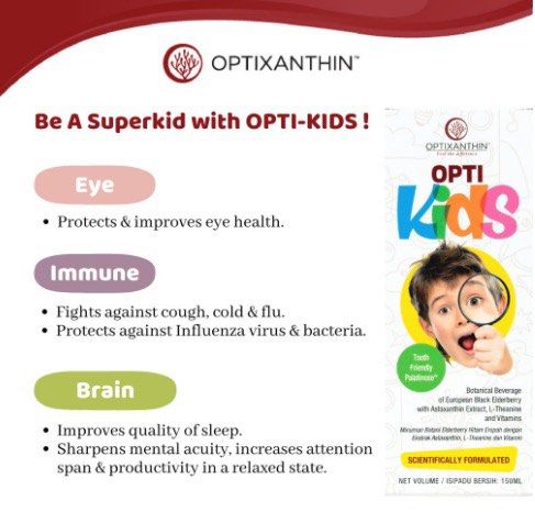 Optixanthin OPTI-Kids Brain, Eye & Immune Supplement, Health ...