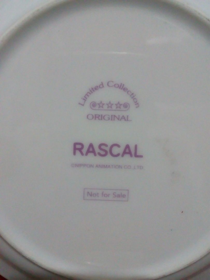 Original Nippon Animation Rascal Plate Limited Collection, Hobbies ...