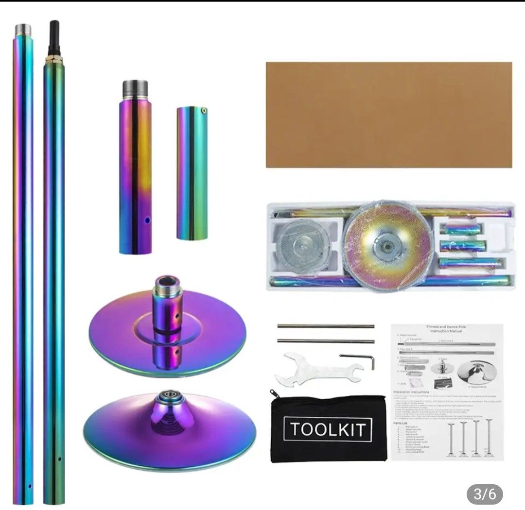 Pole dancing pole gold 45mm - free delivery, Sports Equipment, Other ...