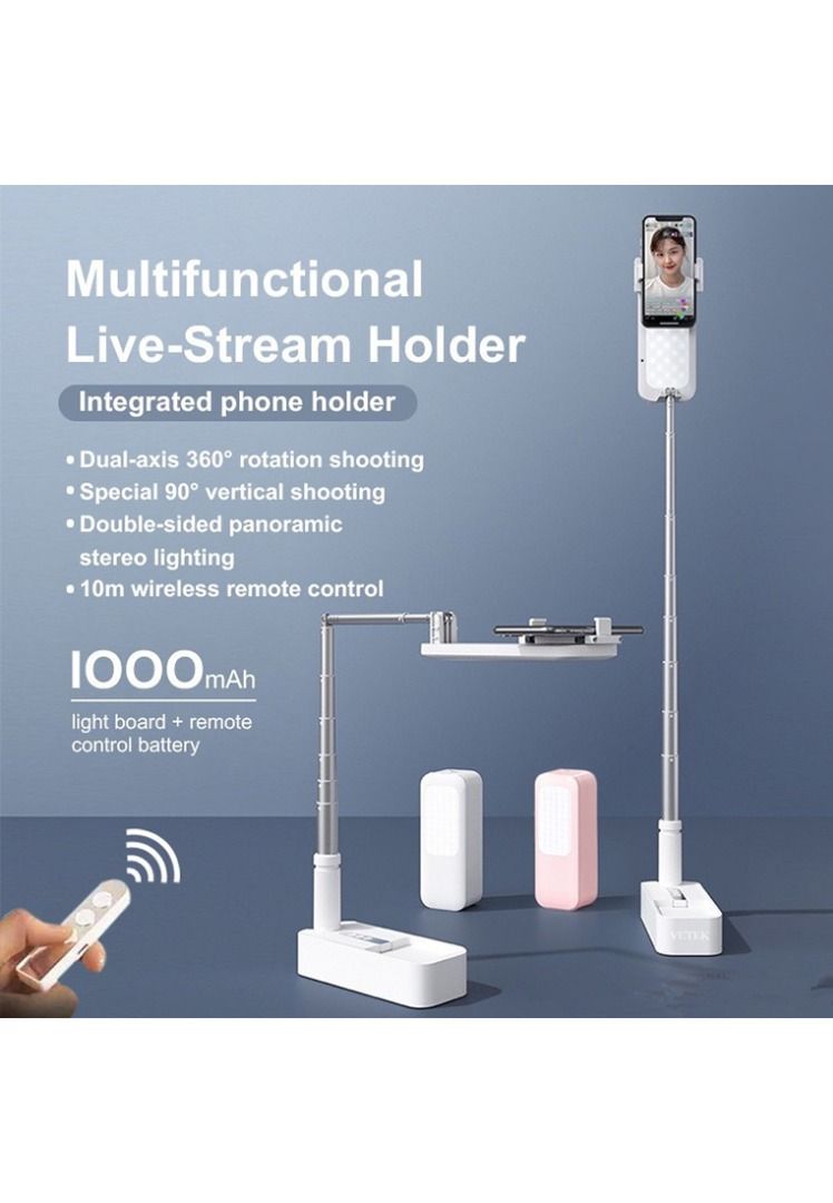 Portable Retractable Live Broadcast Phone Holder Stand with Wireless ...