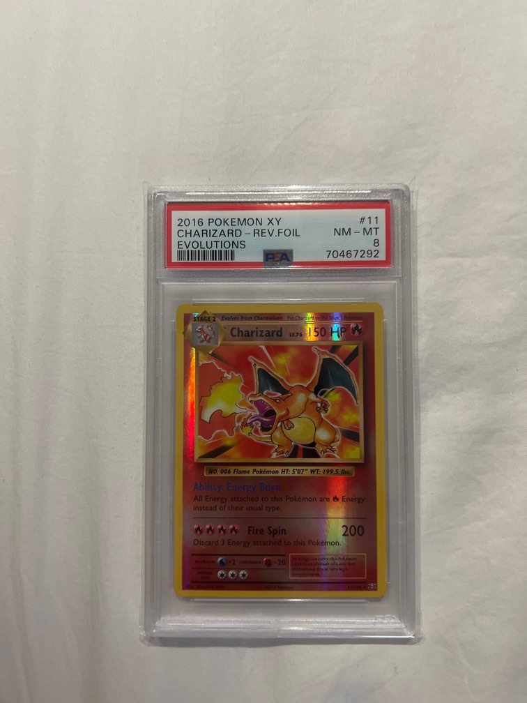 PSA 8 Charizard Reverse Holo XY EVOLUTIONS, Hobbies & Toys, Toys & Games on Carousell