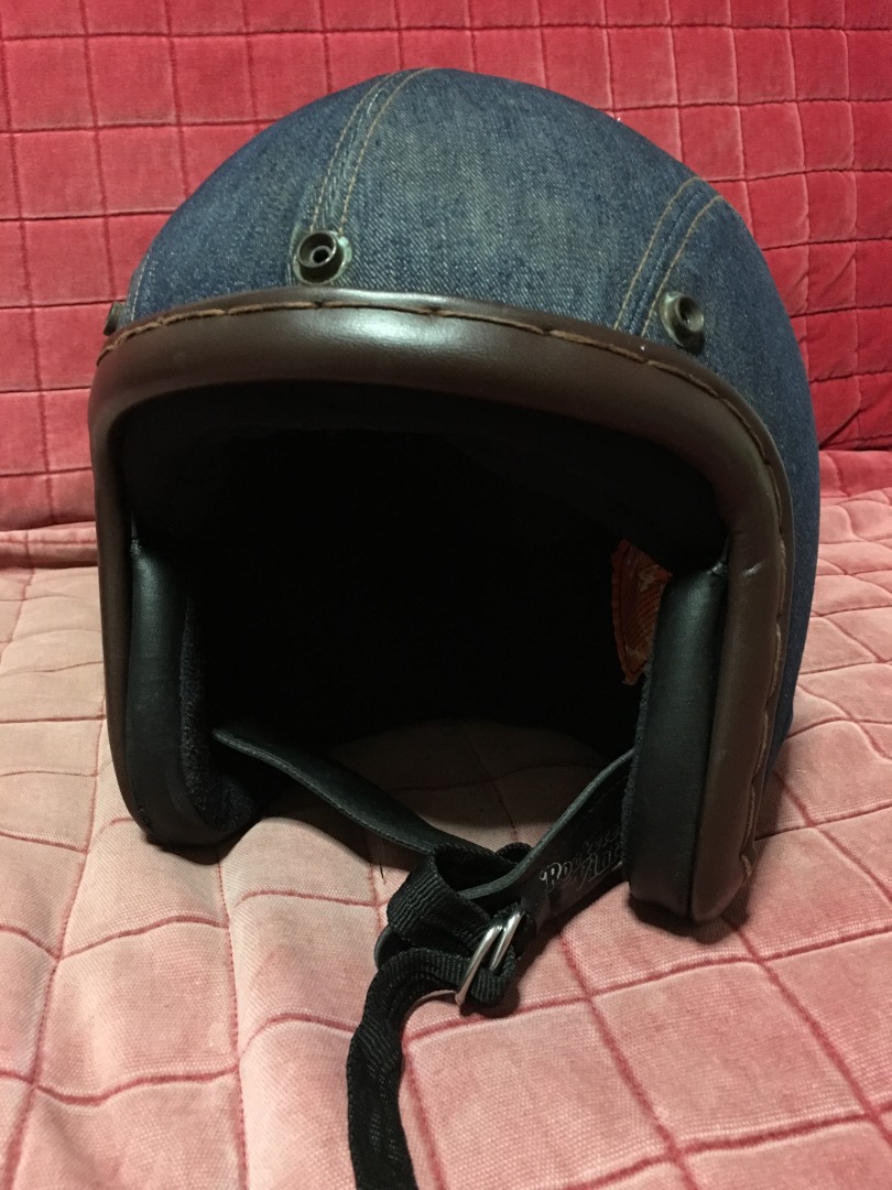 retro/classic/vintage denim design helmet, Motorcycles, Motorcycle ...